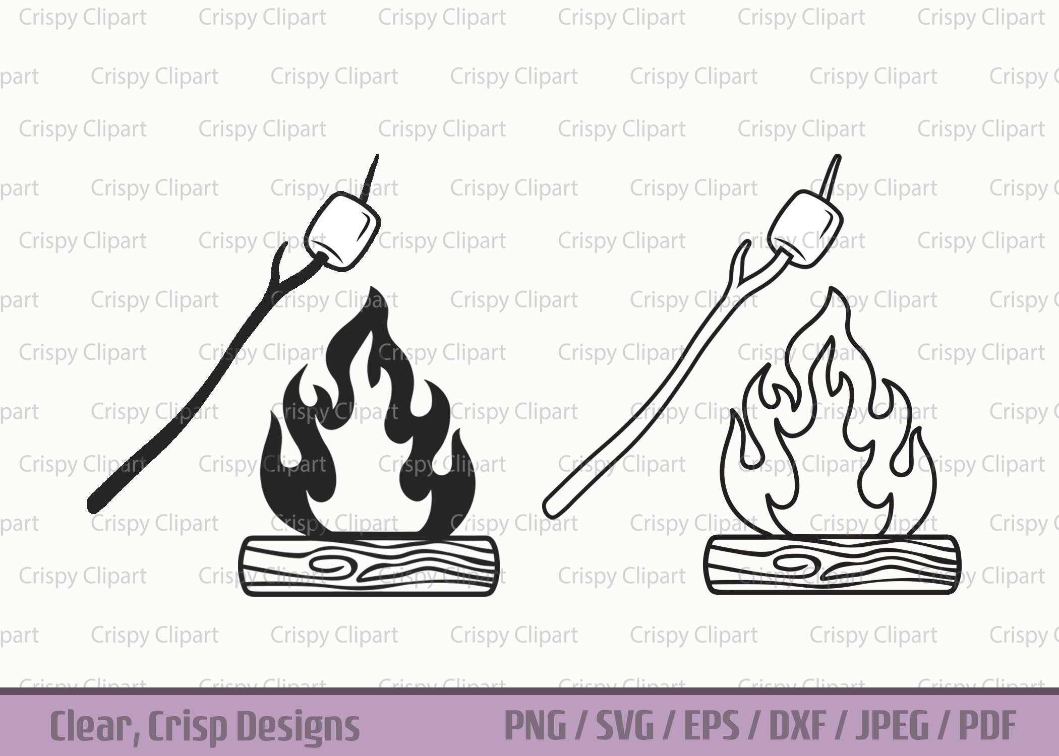 Campfire Marshmallow Clipart