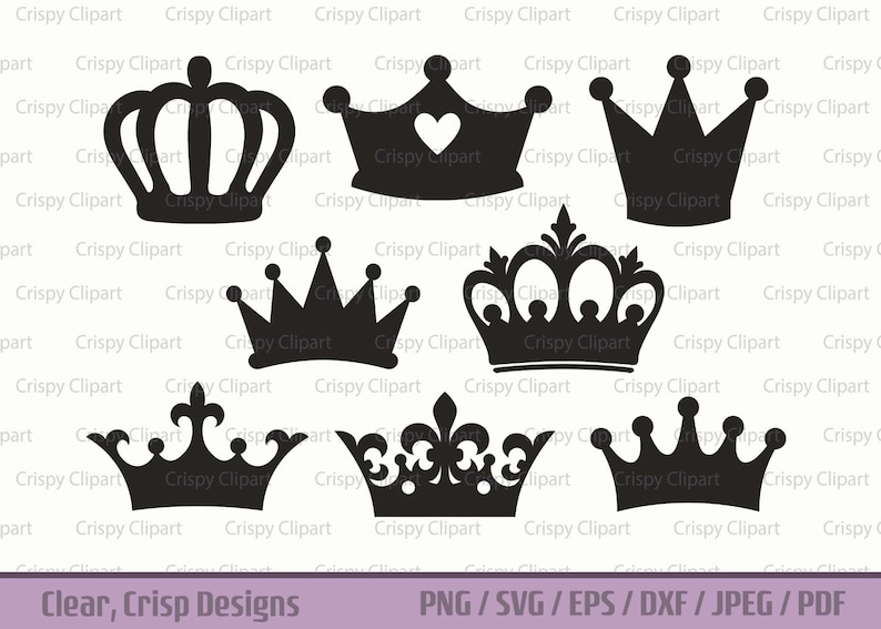 Crown SVG Bundle Royal Princess Crowns Vector Art Queen - Etsy