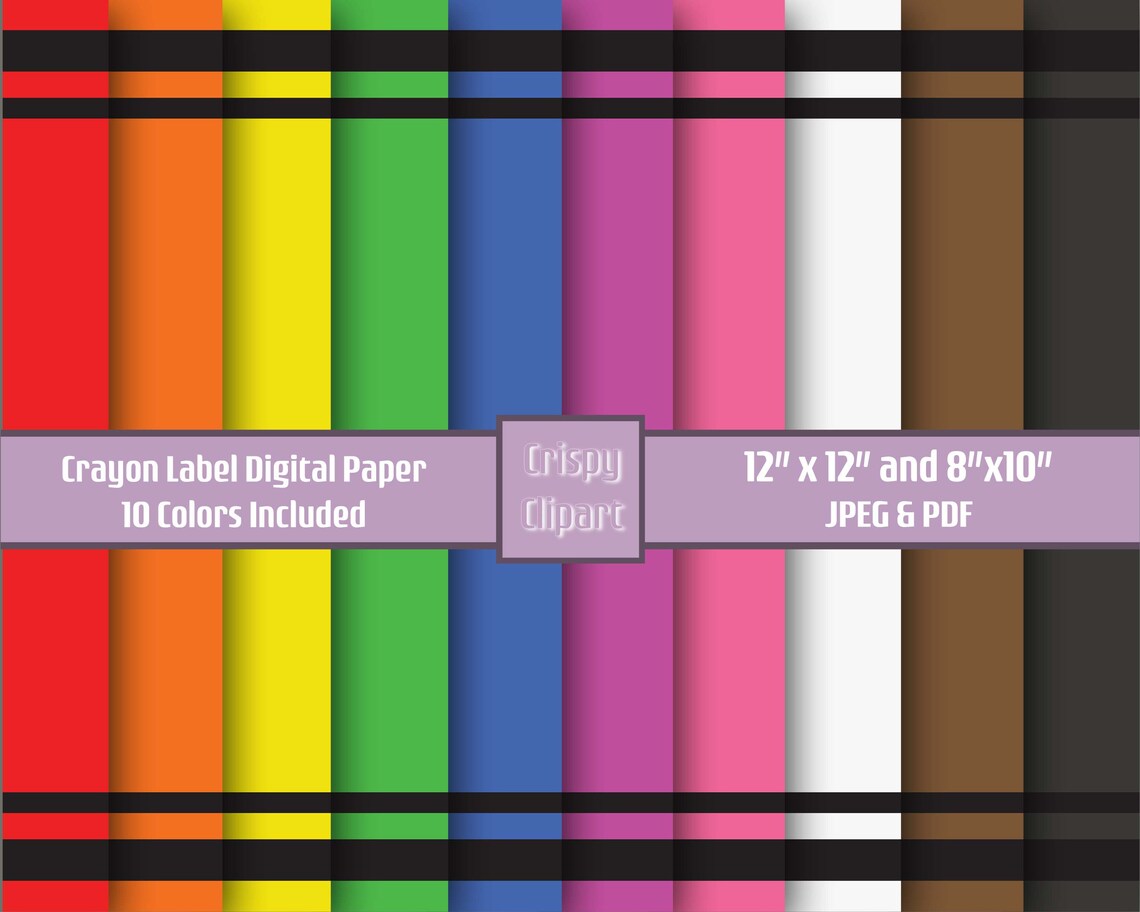 Seamless Crayon Label Digital Paper Backgrounds Kids Art - Etsy