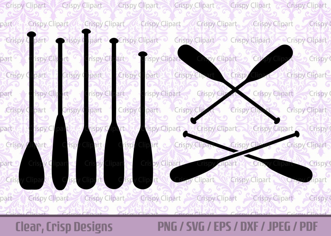 Crossed Boat Oars SVG Cut File, Paddle Boards Silhouette Clipart ...