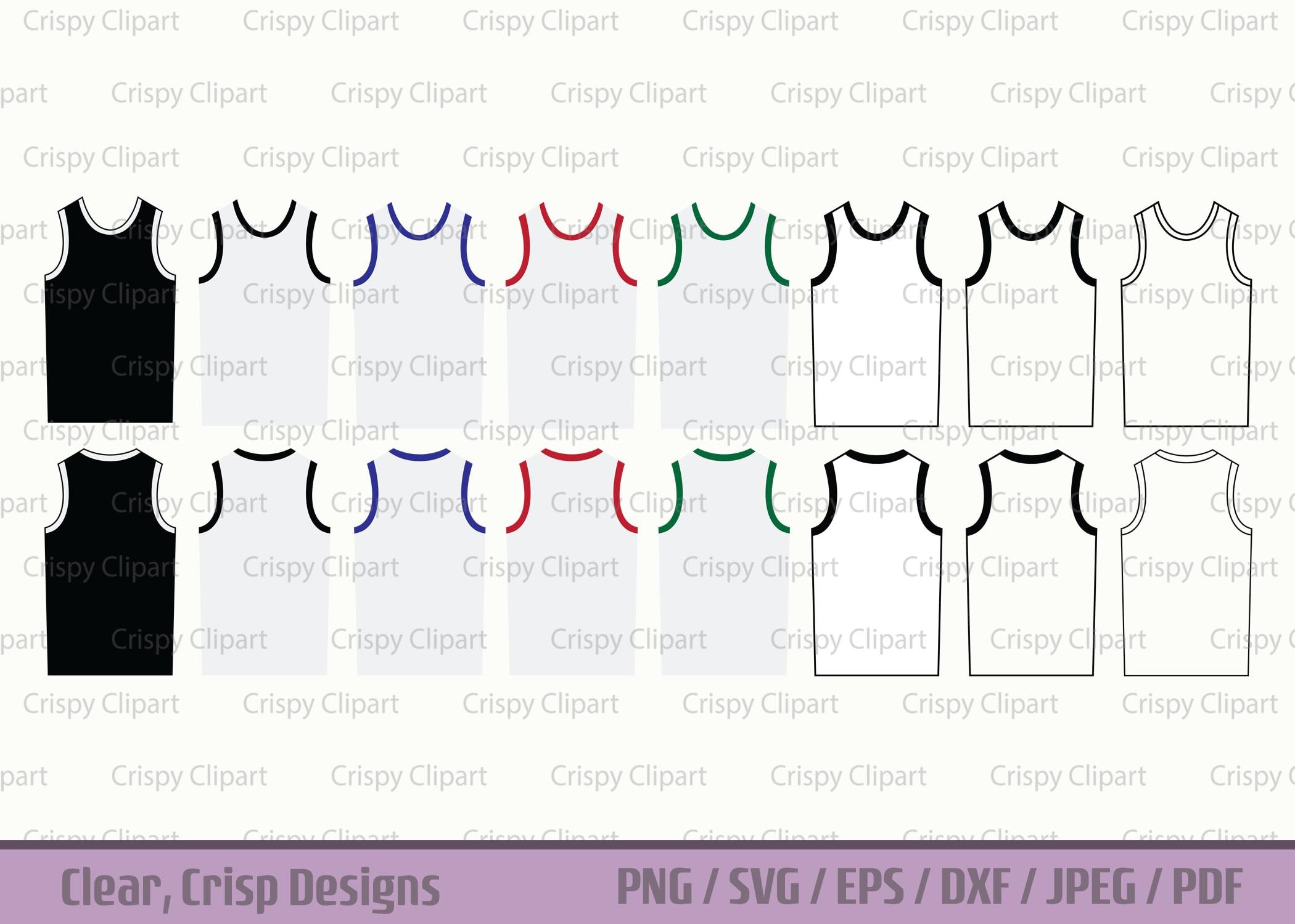 Sports Jersey SVG Bundle Blank Jersey Clipart Back of Shirt - Etsy