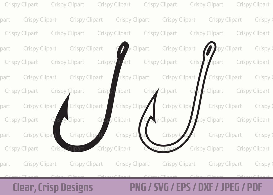 Fishing Hook SVG, Fish Hook Silhouette Cut File, Fish Hook Outline ...