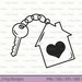 House With Heart Clipart, Keychain Vector Art, House Heart With Key ...