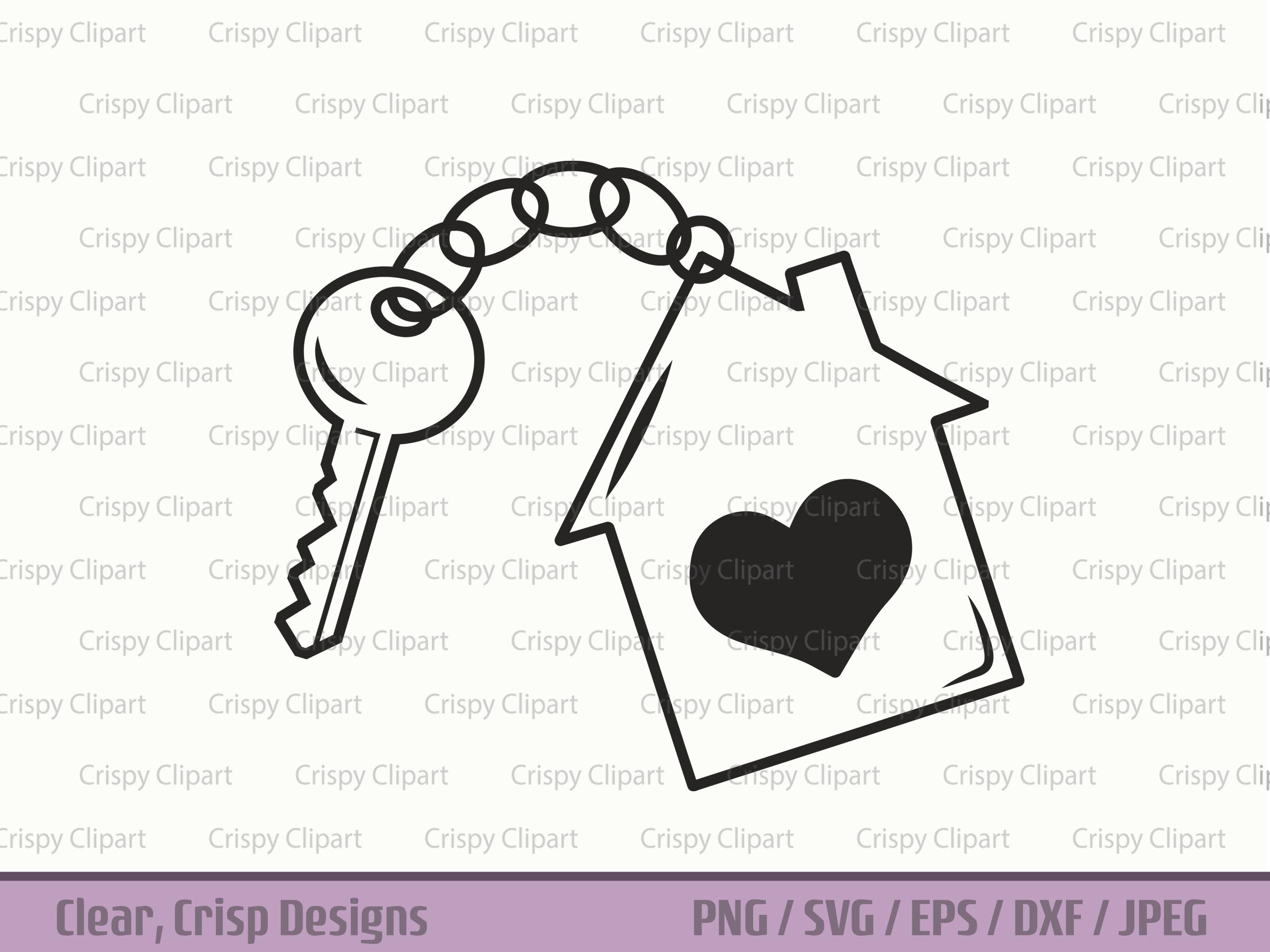 House With Heart Clipart Keychain Vector Art House Heart - Etsy