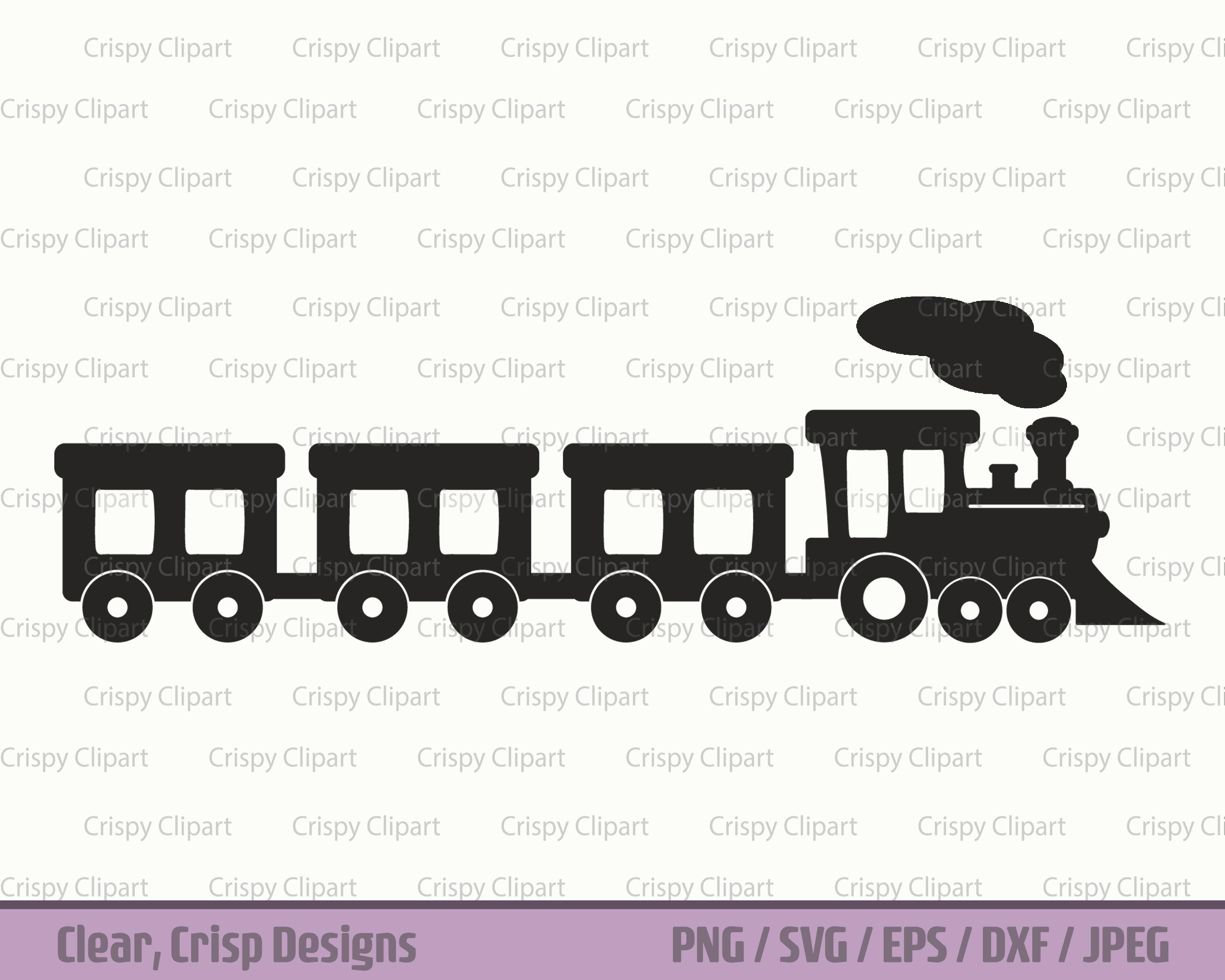 Train Silhouette Clipart, Transportation Vector Art, Cartoon Train With ...