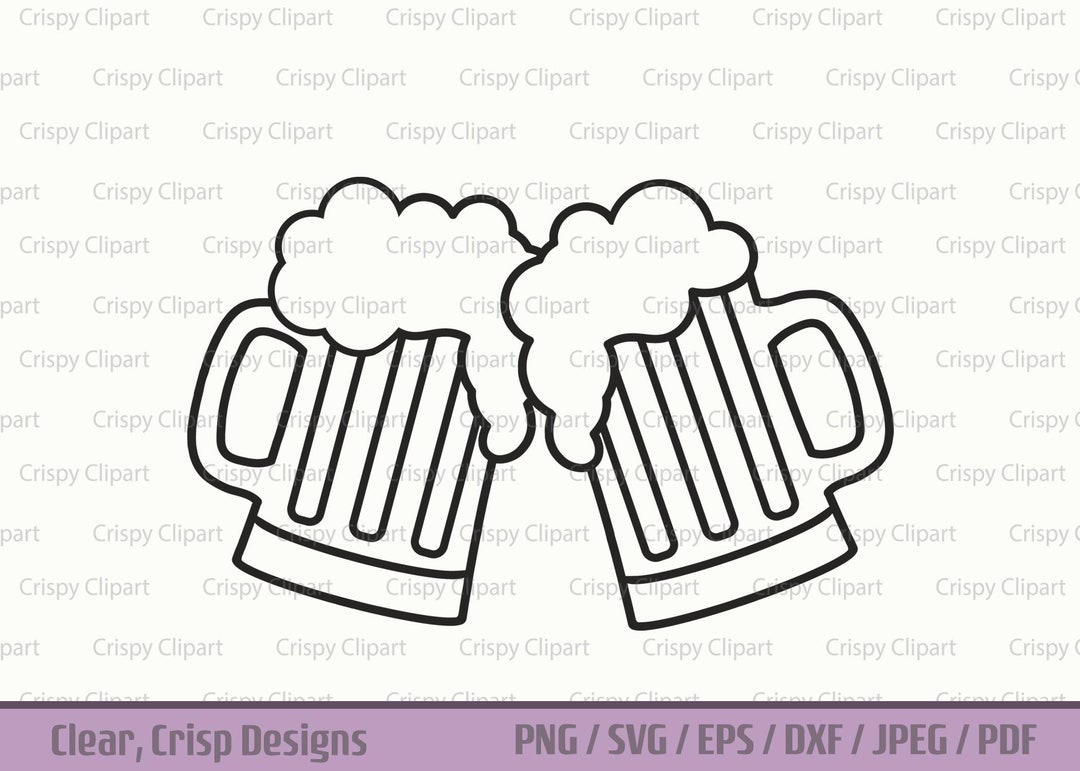 Cheers Beer Mug With Foam SVG, Beer Pint Clipart Cut File, Beer Mug ...