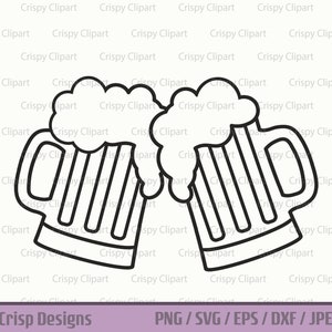 Cheers Beer Mug With Foam SVG, Beer Pint Clipart Cut File, Beer Mug ...