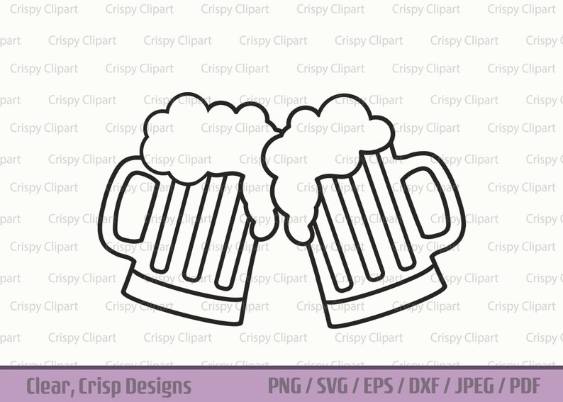Cheers Beer Mug With Foam SVG, Beer Pint Clipart Cut File, Beer Mug ...