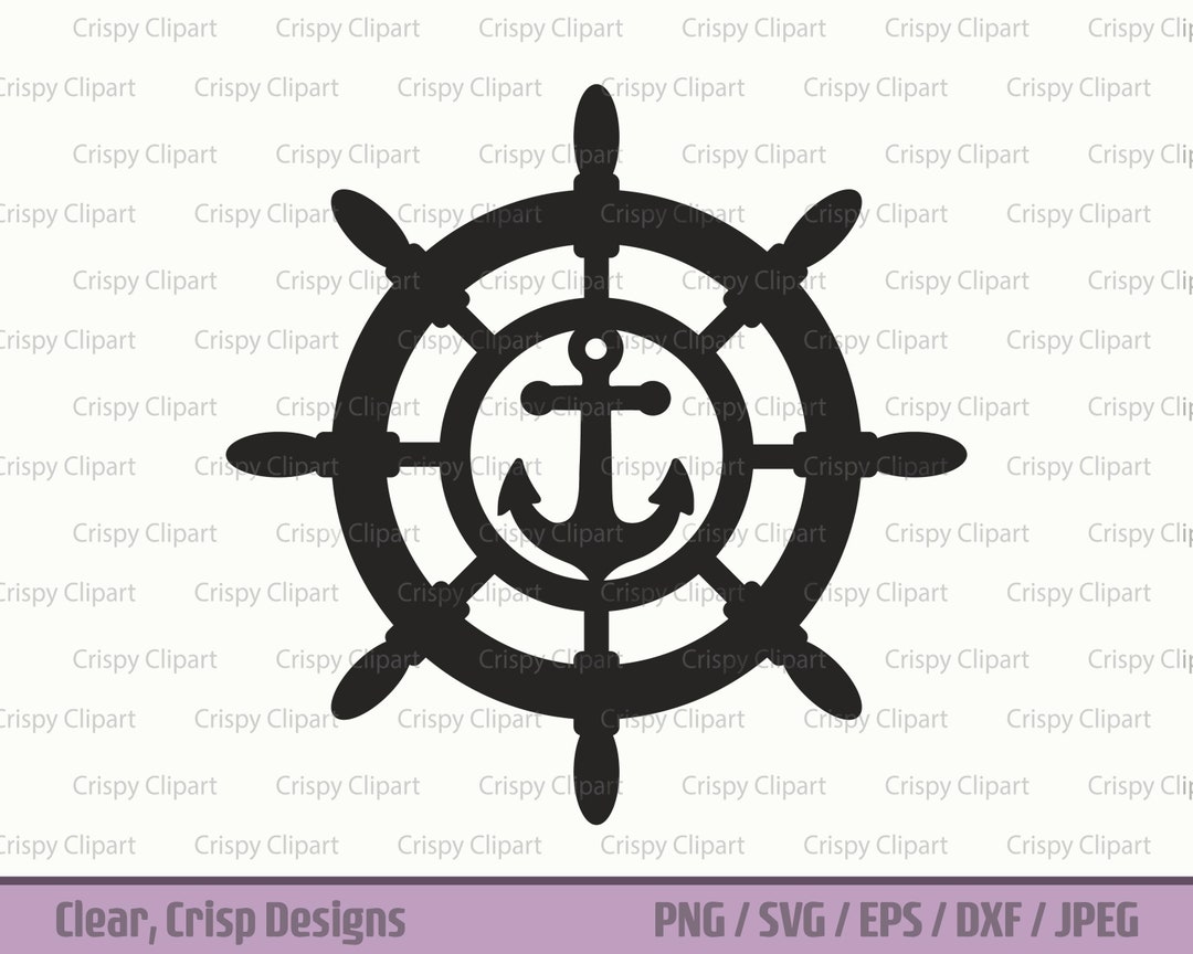 Ship Wheel Silhouette SVG, Nautical Vector Art Cut File, Ship Wheel ...