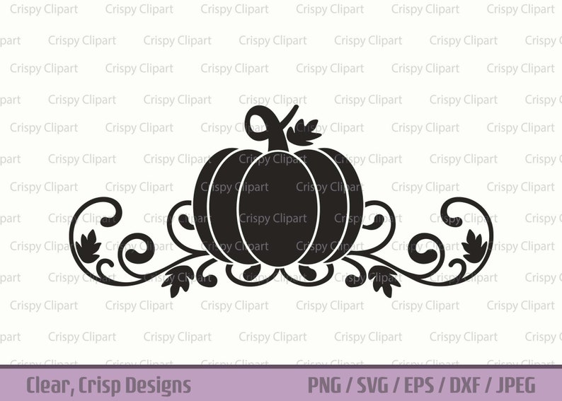 Pumpkin With Vines Silhouette Clipart Pumpkin Patch SVG Cut - Etsy