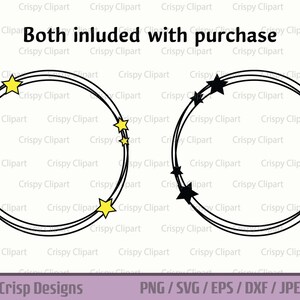 Star Frame SVG, Circle Star Border Clipart, Three Circle Frame With ...