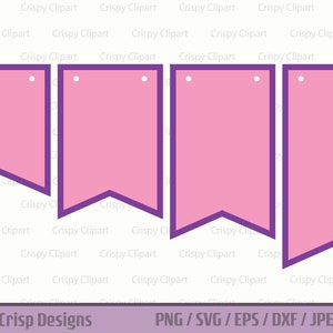 Layered Banner Pennants SVG, Banner Flag Cut File, Birthday Party ...