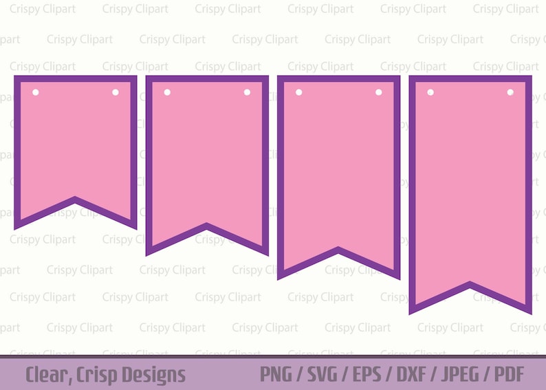 Layered Banner Pennants SVG, Banner Flag Cut File, Birthday Party ...