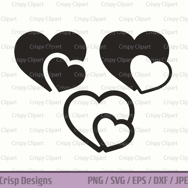 Overlapping Hearts Svg - Etsy Overlapping Hearts Svg - Etsy
