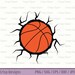 Basketball Clipart, Basketball in the Wall SVG, Sports Ball Vector Art ...