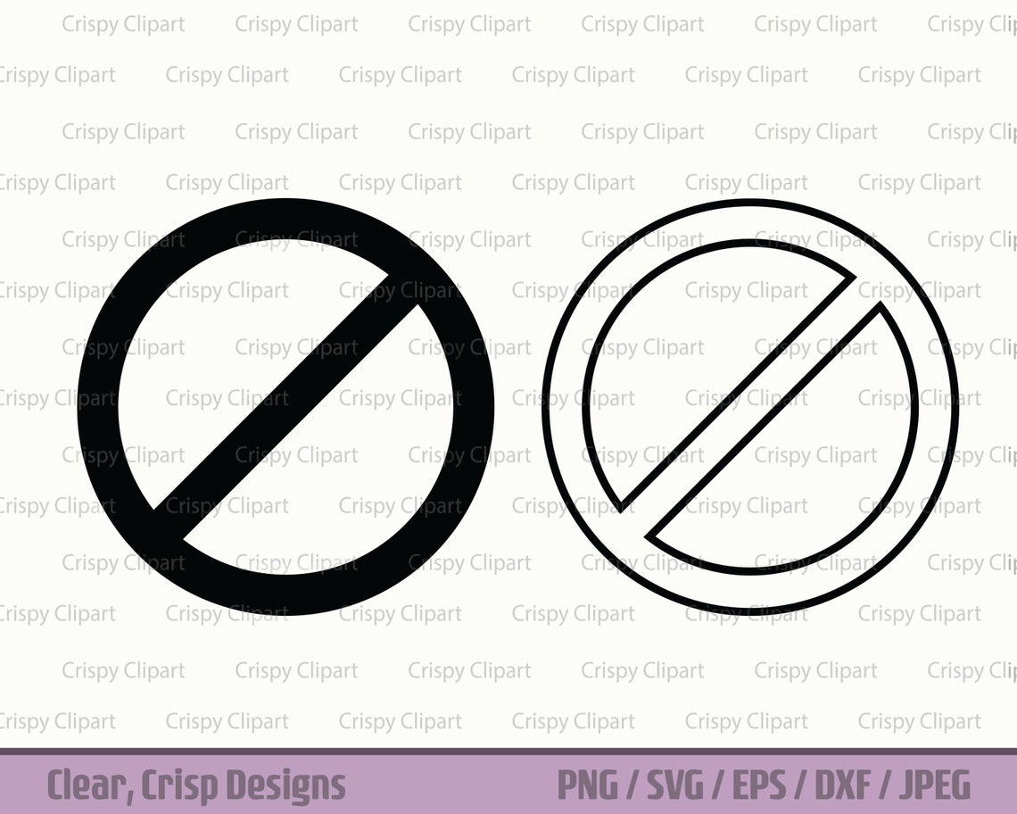 No Sign Silhouette SVG No Symbol Outline Prohibition Sign - Etsy Canada