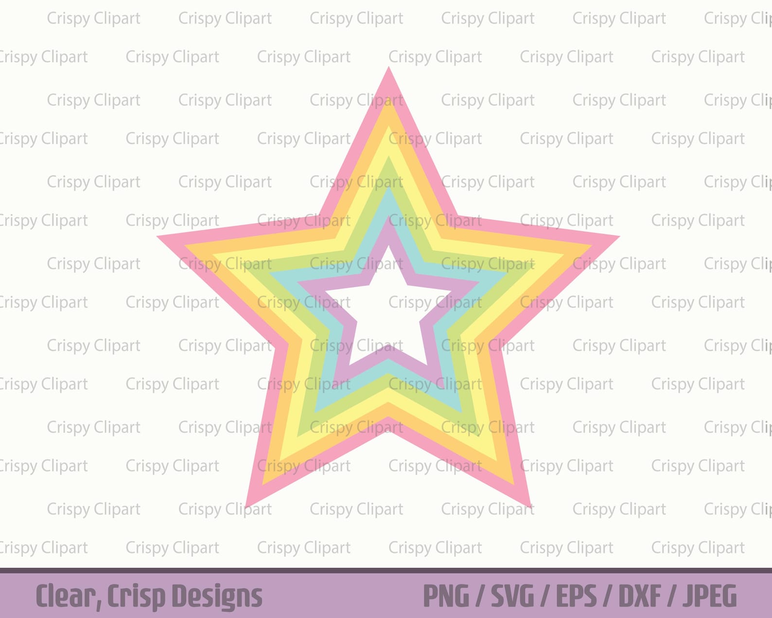 Rainbow Star Clipart Rainbow SVG Cut File Star Shape Vector - Etsy