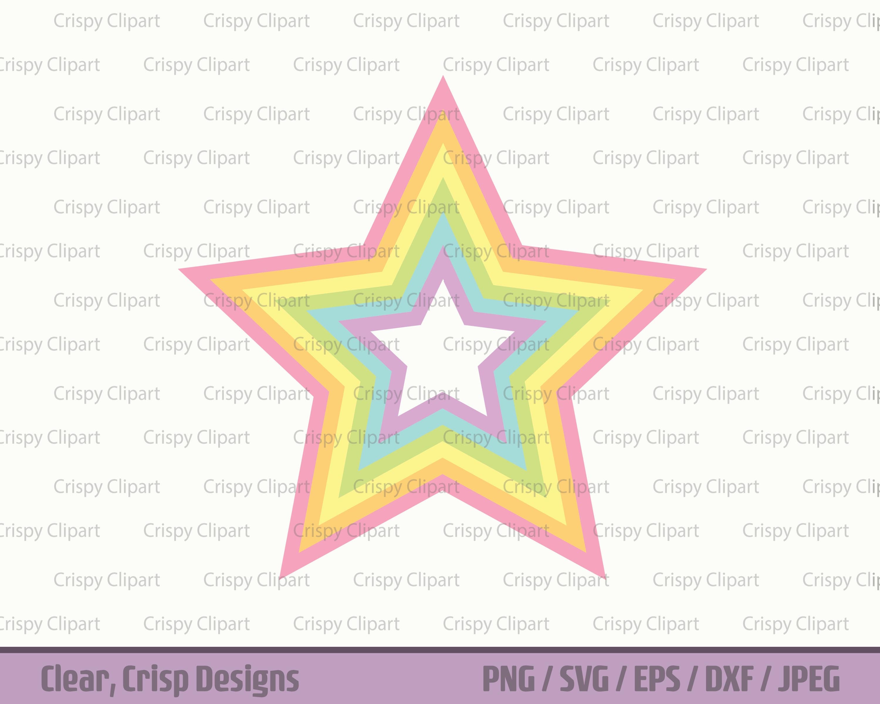Rainbow Star Clipart Rainbow SVG Cut File Star Shape Vector - Etsy España