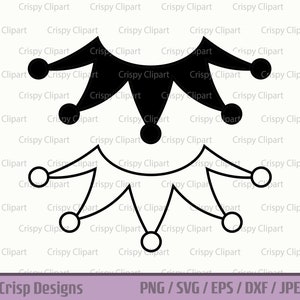 Elf Shirt Collar Silhouette SVG, Christmas Clipart Outline, Holiday ...