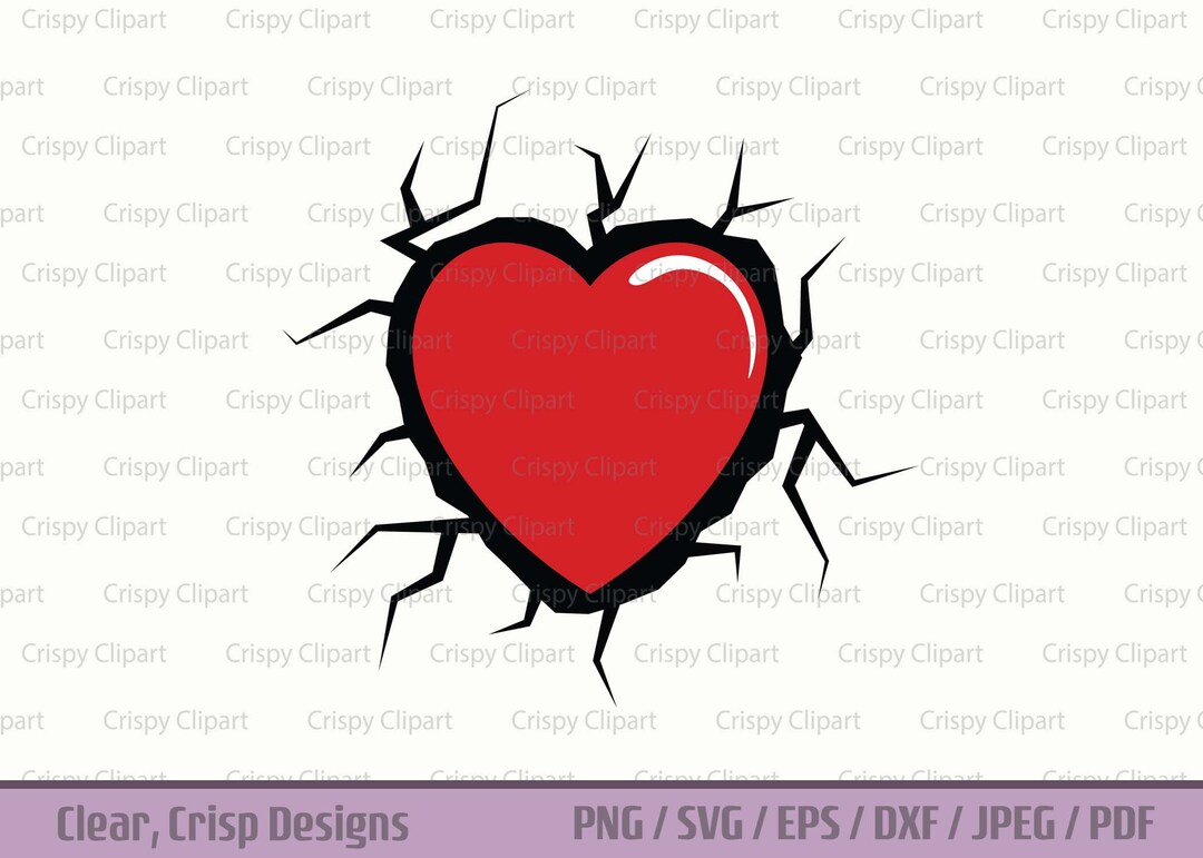 Heart SVG, Heart in the Wall Clipart, Heart Silhouette Cut File ...