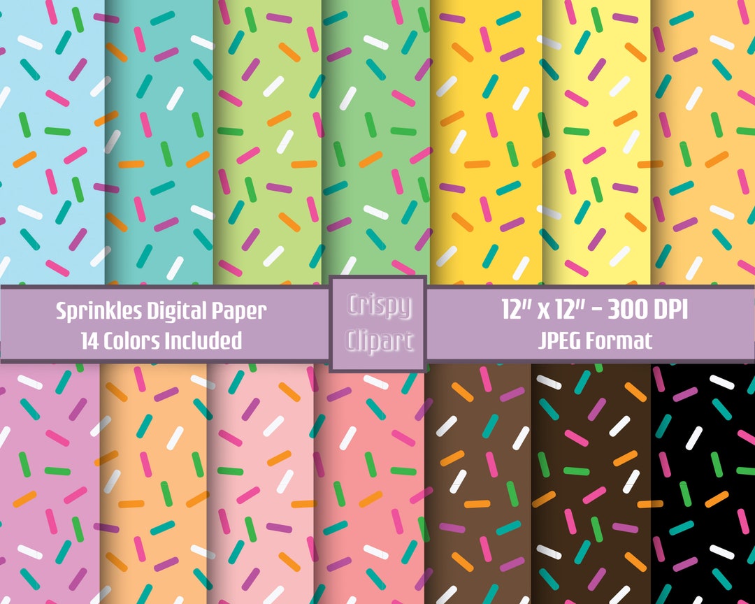 Sprinkles Seamless Pattern Digital Paper Backgrounds Cupcake Theme ...