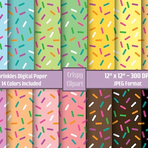 Sprinkles Seamless Pattern Digital Paper Backgrounds Cupcake Theme ...