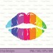 Rainbow Lips SVG Cut File, Colorful Lips Clipart, Mouth Cut File ...