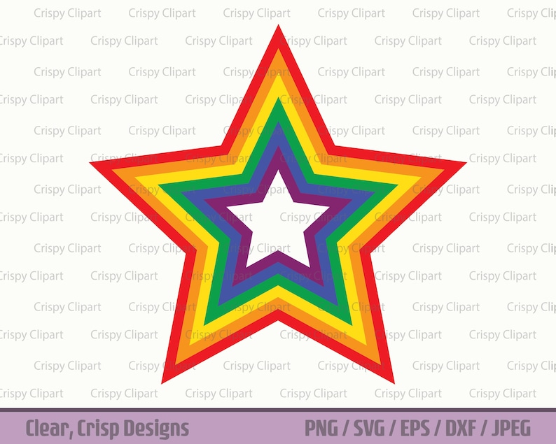 Rainbow Star Clipart Rainbow Svg Cut File Star Shape Vector Art