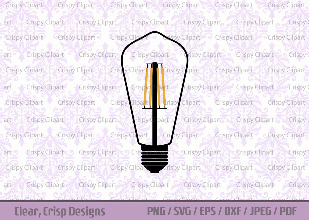 Filament Light Bulb SVG, Antique Light Bulbs Cut File, Layered Lighting ...
