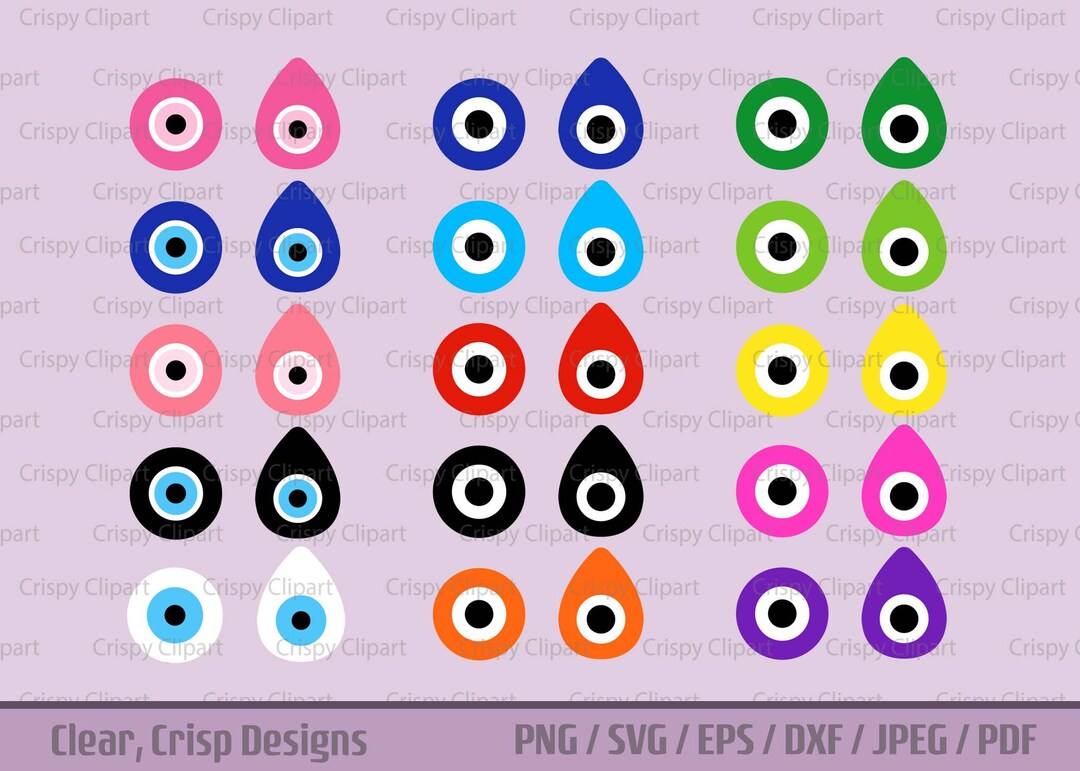 Evil Eye SVG Bundle, Round Evil Eye Clipart, Protection Icon Vector ...