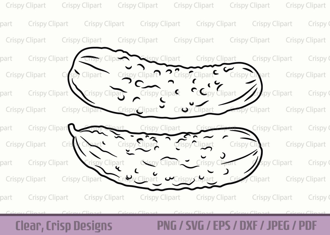 Dill Pickle Outline SVG Pickles Clipart Salty Food Pickle - Etsy Canada