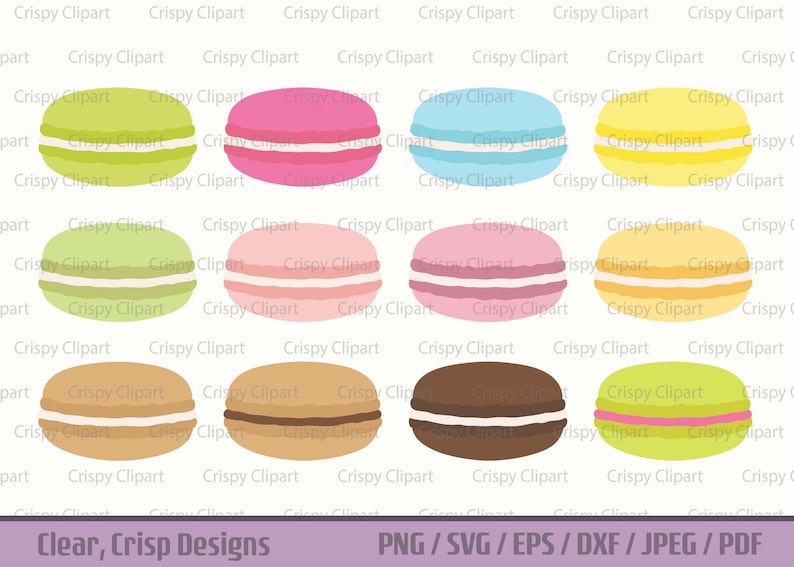Macarons SVG French Macaron Clipart Dessert Cut File - Etsy