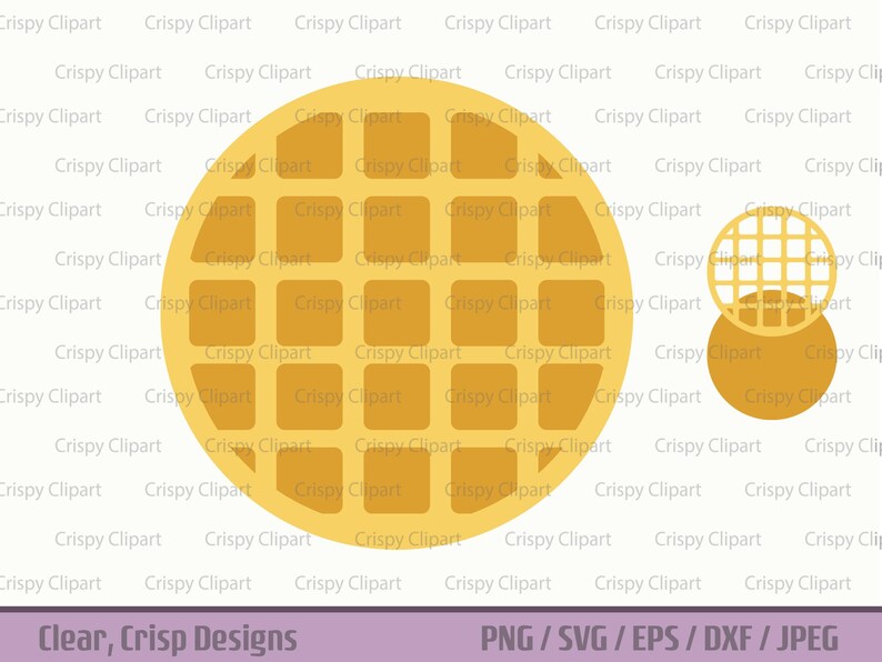 Waffle Clipart Circle Waffle Cut File Simple Round Waffle - Etsy