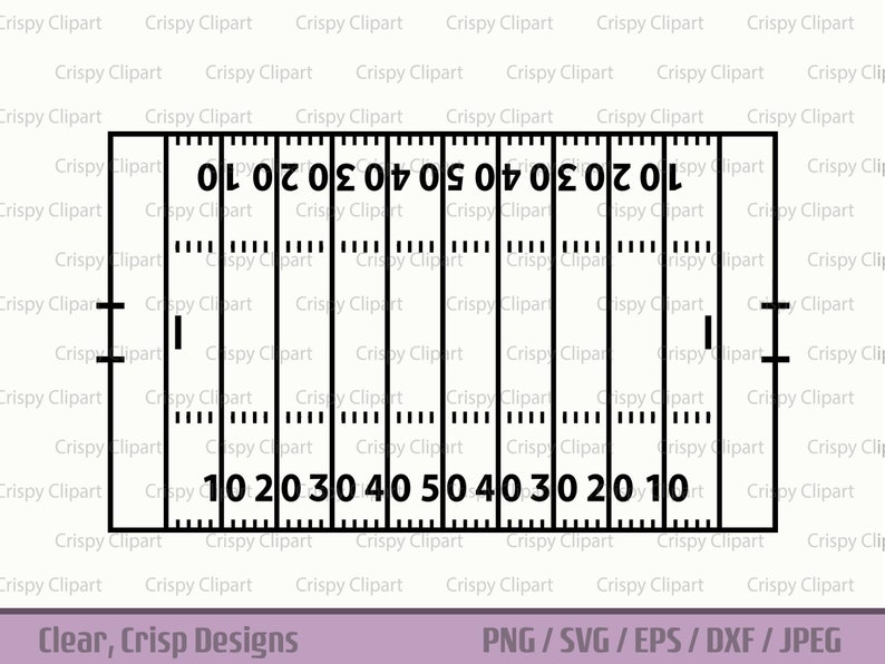 Football Field SVG Cut File, American Football Clipart PNG, Sports ...
