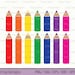 Rainbow Color Pencil Crayons SVG Cut File, Art Supplies Clipart, Kids ...