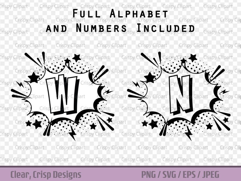 Comic Burst Clipart SVG, Comic Bubble Vector Art, Hero PNG, Expression ...