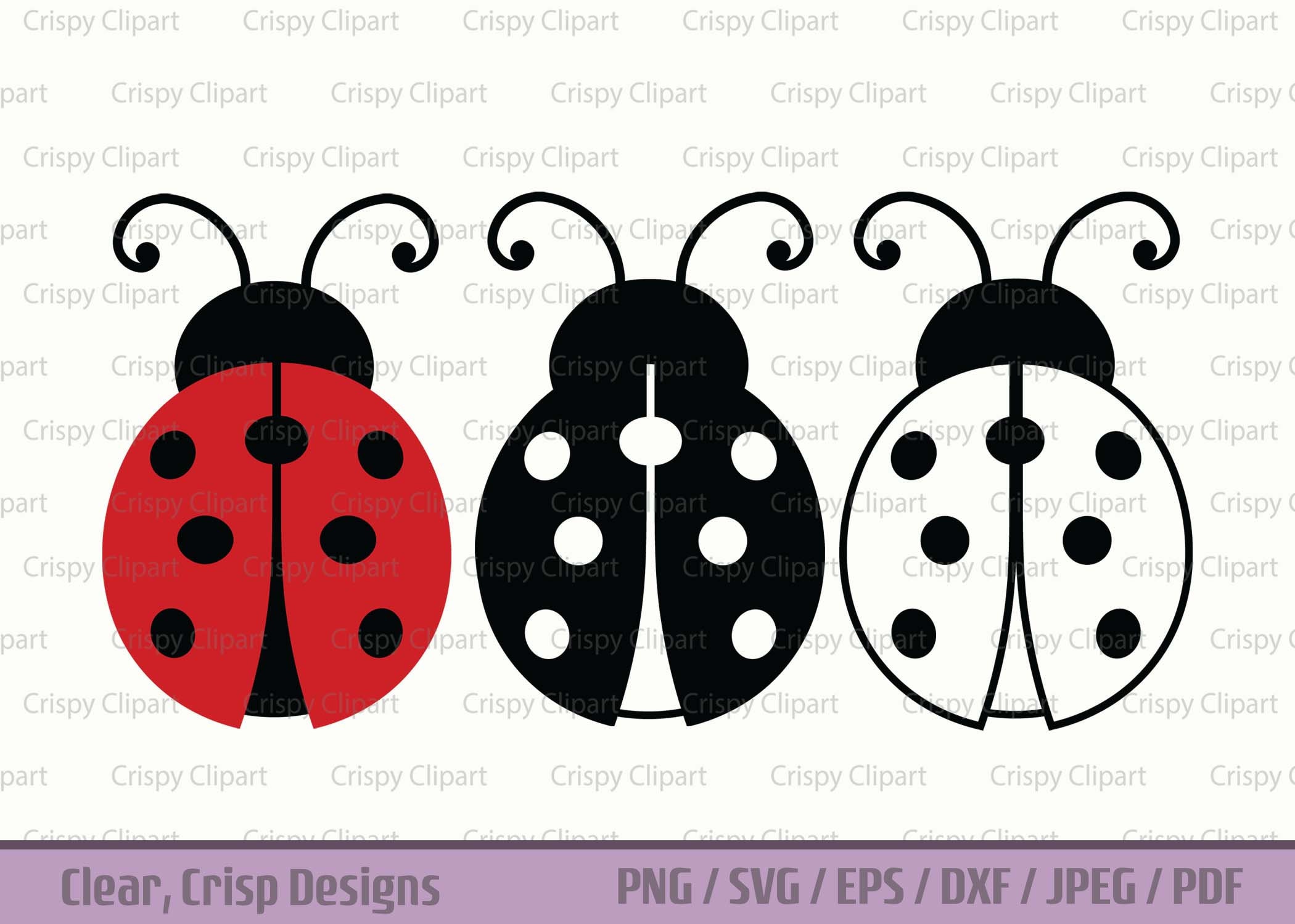 Ladybug SVG, Spotted Flying Insect Clipart, Red Wings With Black Dots ...