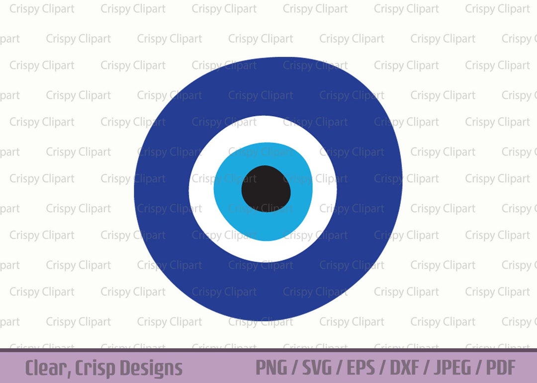 Blue Evil Eye Clipart, Evil Eye SVG, Round Nazar Amulet Vector Art ...
