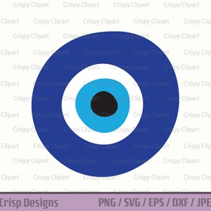 Blue Evil Eye Clipart, Evil Eye SVG, Round Nazar Amulet Vector Art ...