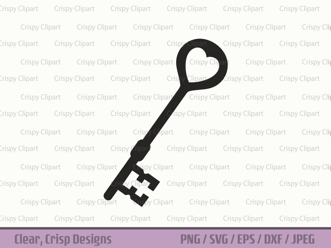 Heart Key SVG Silhouette Skeleton Key Clipart Vector Vintage - Etsy