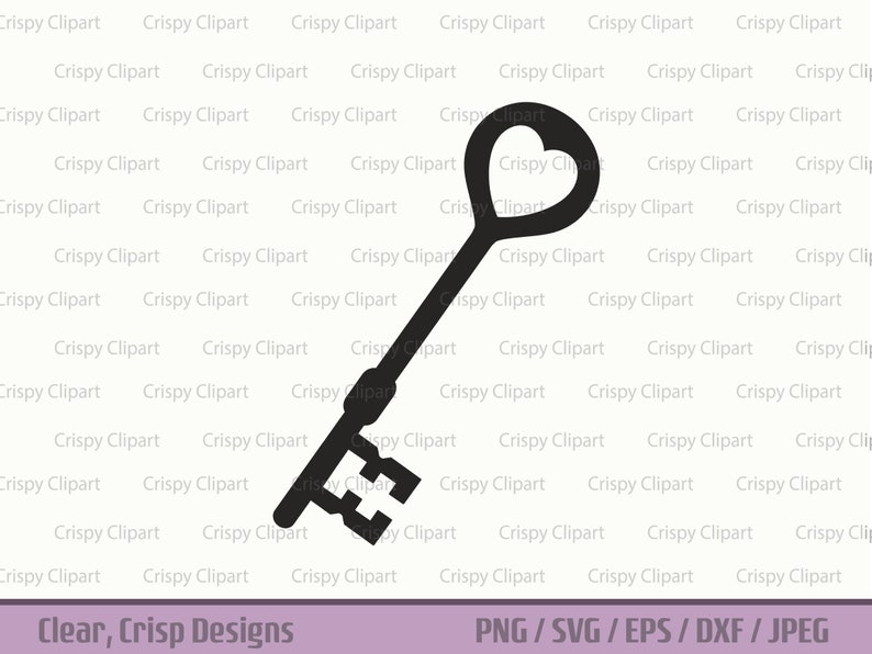 Heart Key SVG Silhouette Skeleton Key Clipart Vector Vintage - Etsy