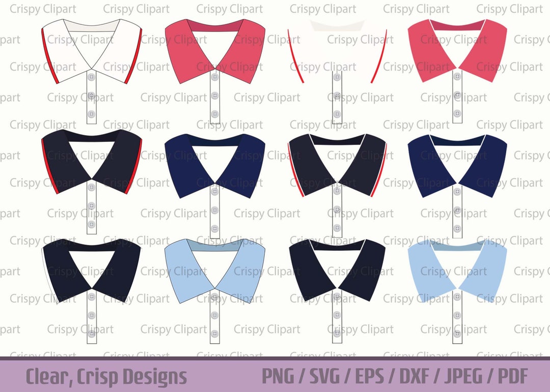 Shirt Collar Clipart, Buttoned Collar Cut File, Tennis Shirt Collar ...