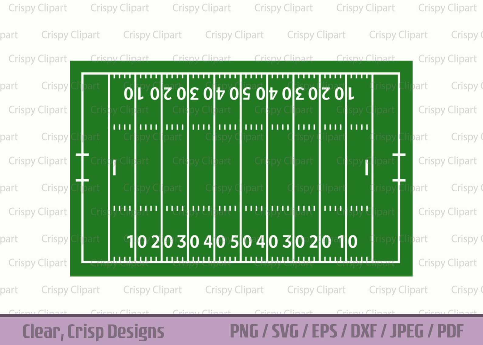 Football Field SVG Cut File, American Football Clipart PNG, Green ...