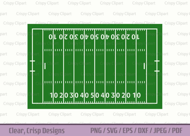 Football Field SVG Cut File, American Football Clipart PNG, Green ...