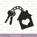 House Key Silhouette Clipart, Keys With Keychain Vector Art, House ...