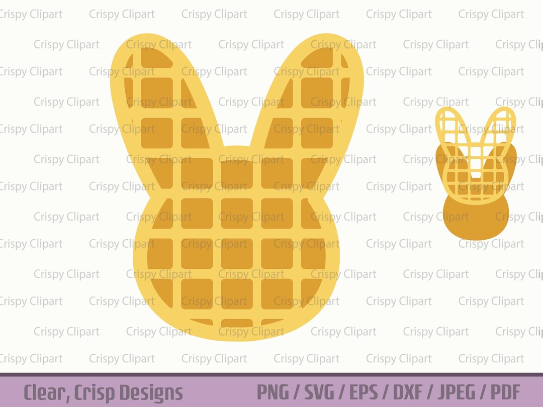 Waffle Clipart, Bunny Waffle Cut File, Rabbit Shape Waffle Vector Art ...