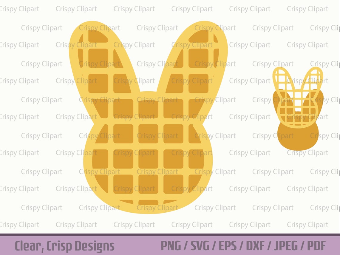 Waffle Clipart Bunny Waffle Cut File Rabbit Shape Waffle - Etsy
