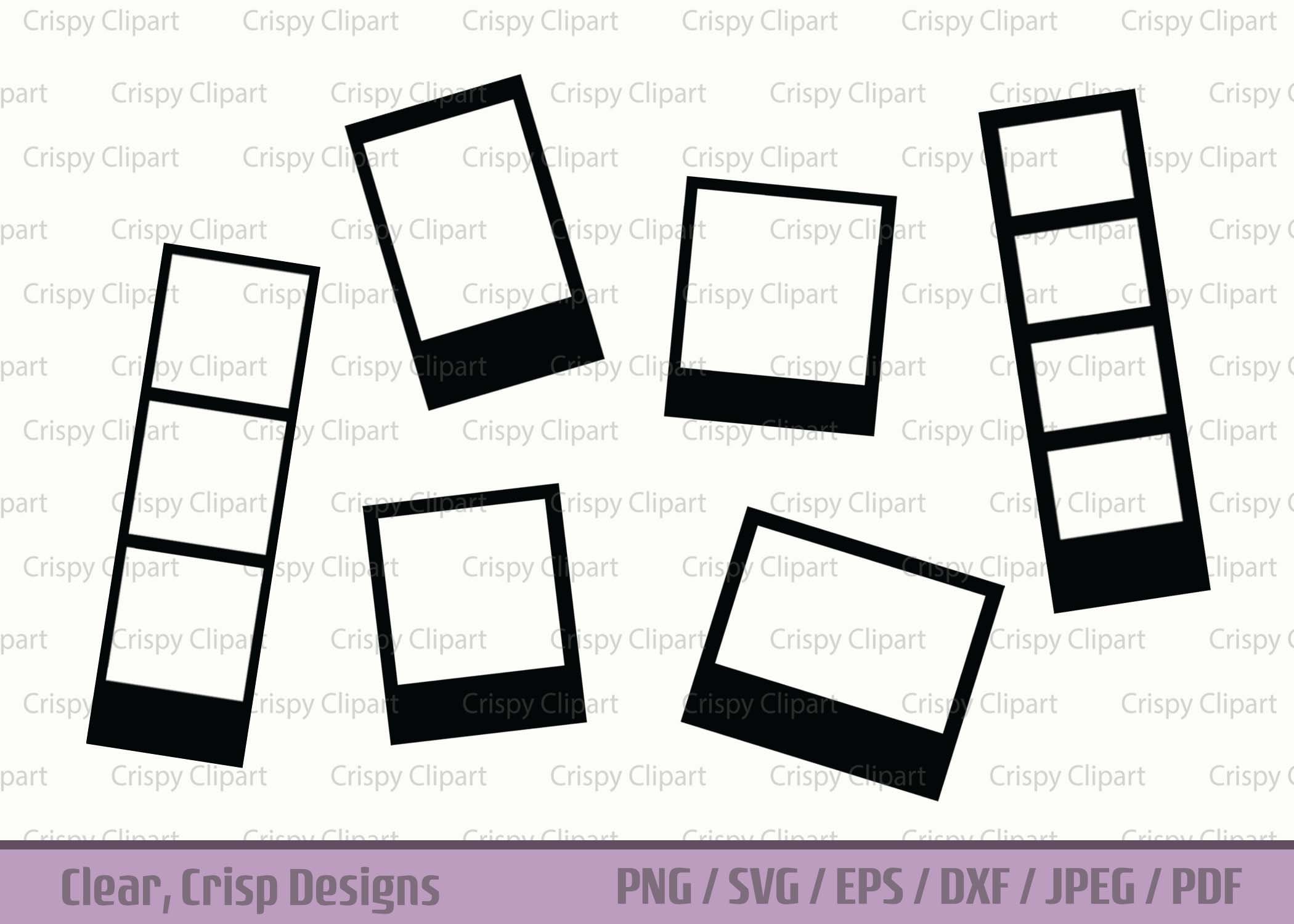 Instant Photo Frame SVG Retro Picture Frame Clipart Square - Etsy