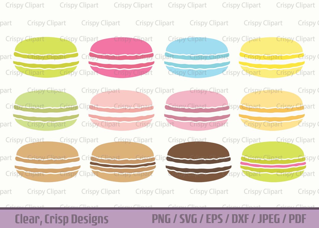 Macarons SVG French Macaron Clipart Dessert Cut File Cookies Vector Art ...