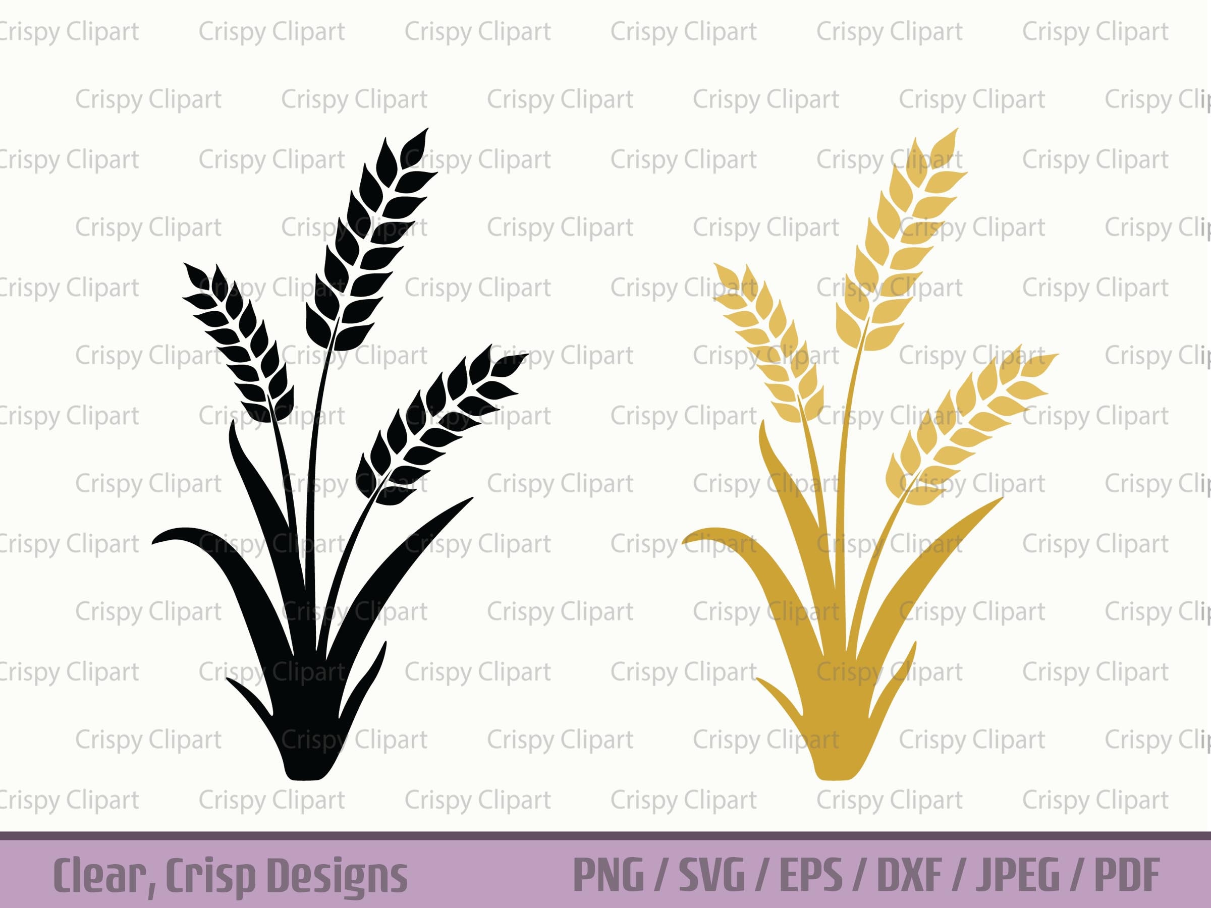 Wheat Clipart SVG, Grain Silhouette Cut File, Wheat Grass, Wheat Spray ...